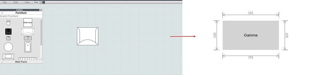 Show dimension to dragged object in floor planner - GoJS - Northwoods Software