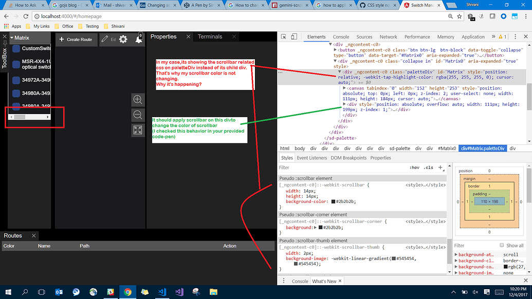 Changing scrollbar color in goJs - GoJS - Northwoods Software